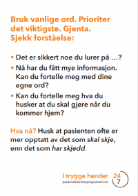 Kommunikasjonsverktøy: Closed Loop og Teach Back - Kompetansebroen