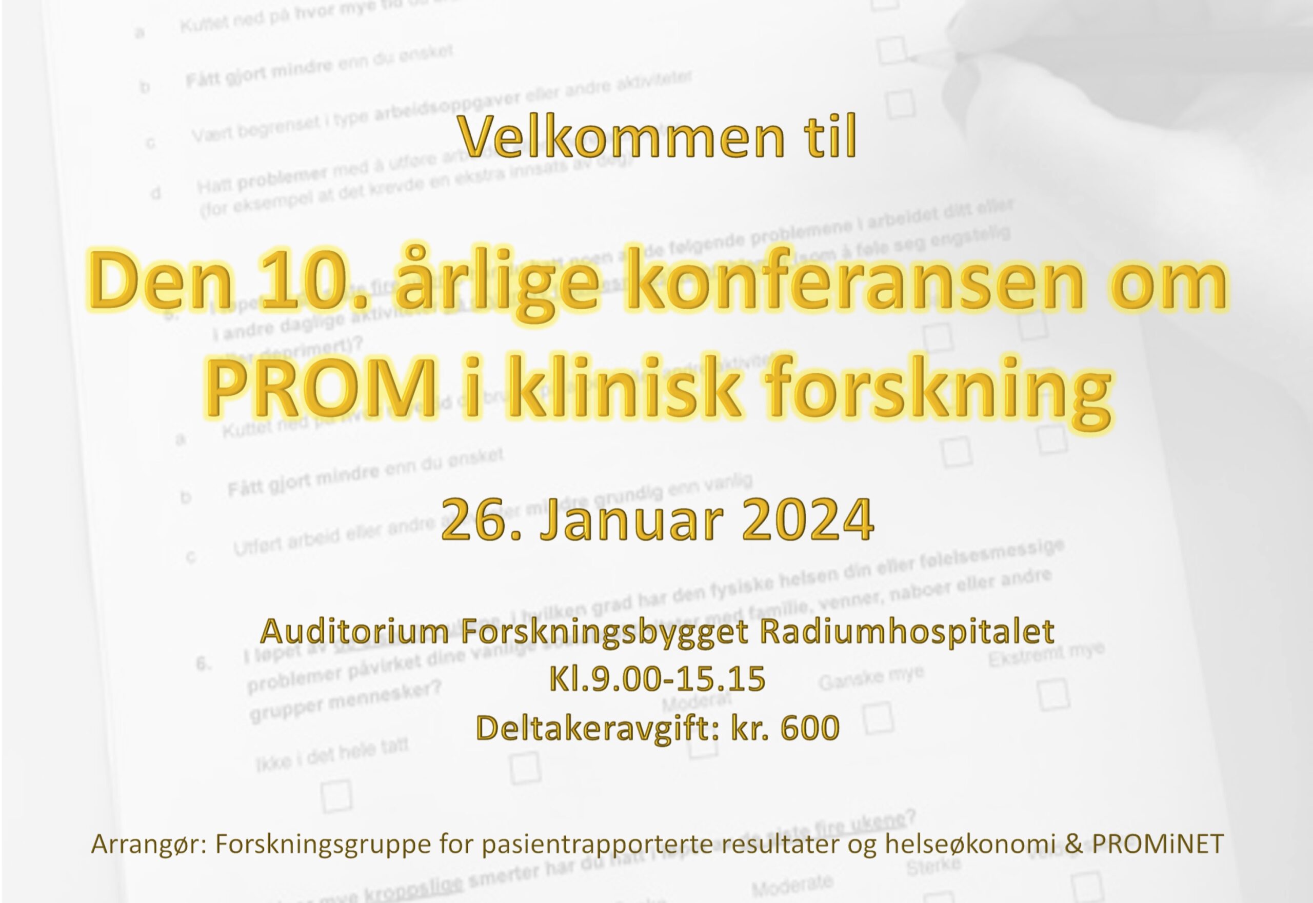 Den 10. årlige konferansen om PROM i klinisk forskning - Kompetansebroen